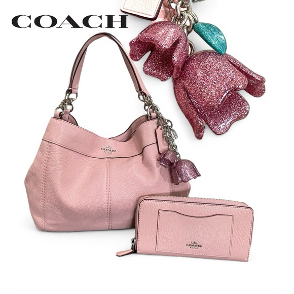 Coach | Bags | Coach Lexy Pebbled Leather Rare Rose Keychain Shoulder ...